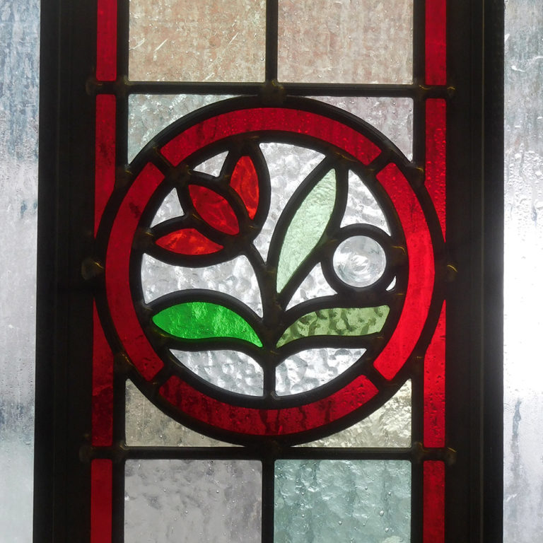 Floral Circle Stained Glass Panels - From Period Home Style