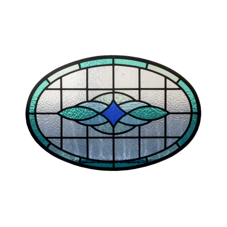 Round Contemporary Stained Glass Panel - From Period Home Style