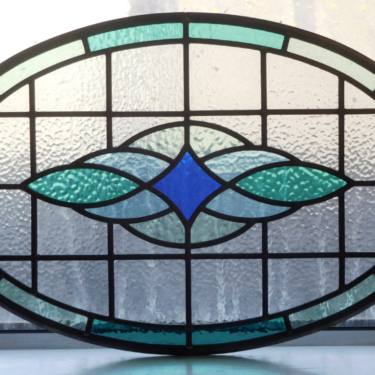 Round Contemporary Stained Glass Panel - From Period Home Style