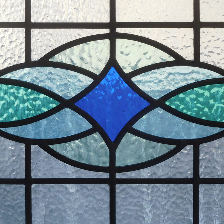 Round Contemporary Stained Glass Panel - From Period Home Style