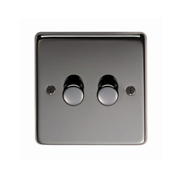 Black Nickel Double LED Dimmer Switch - Period Home Style