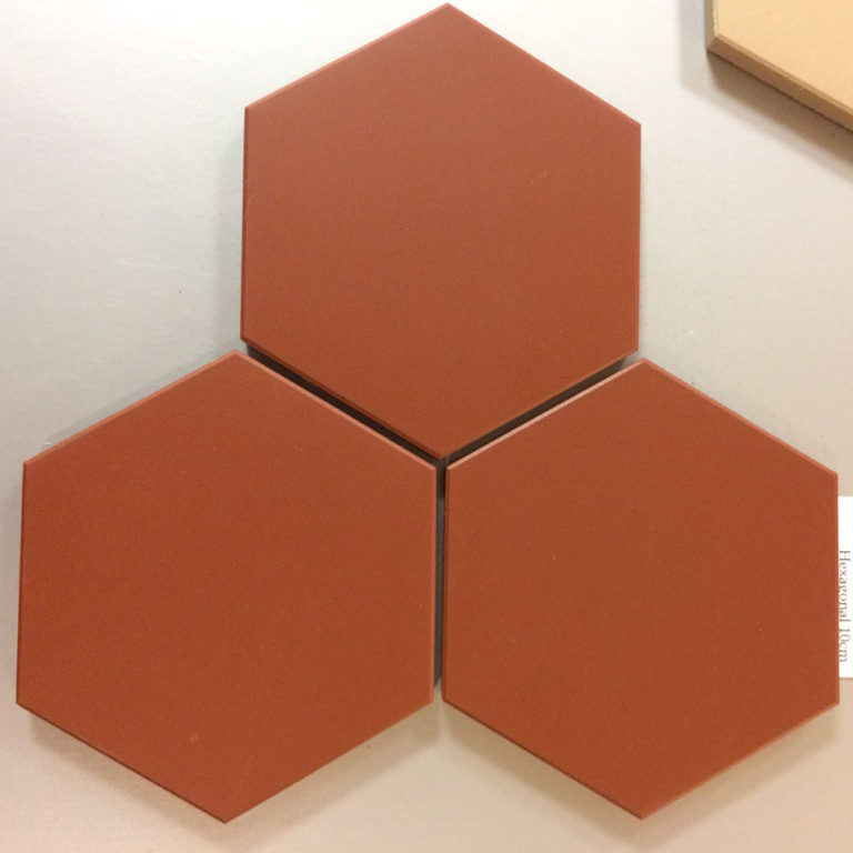 Red Unglazed Hexagonal Ceramic Tiles - From Period Home Style
