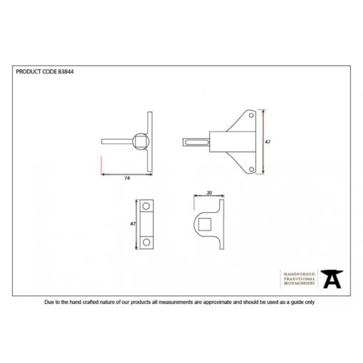 Fanlight Catch & Two Keeps In Black - Period Home Style